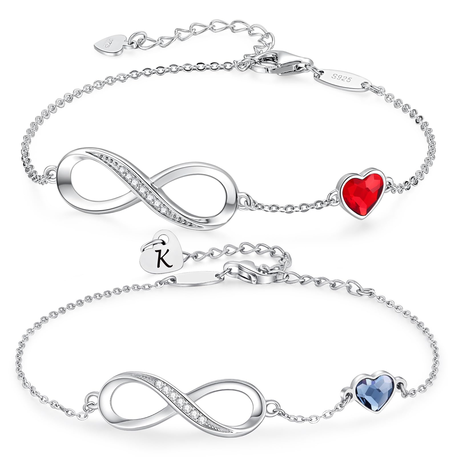 Amazon.com: CDE Infinity Heart Symbol Charm Bracelets for Women ...