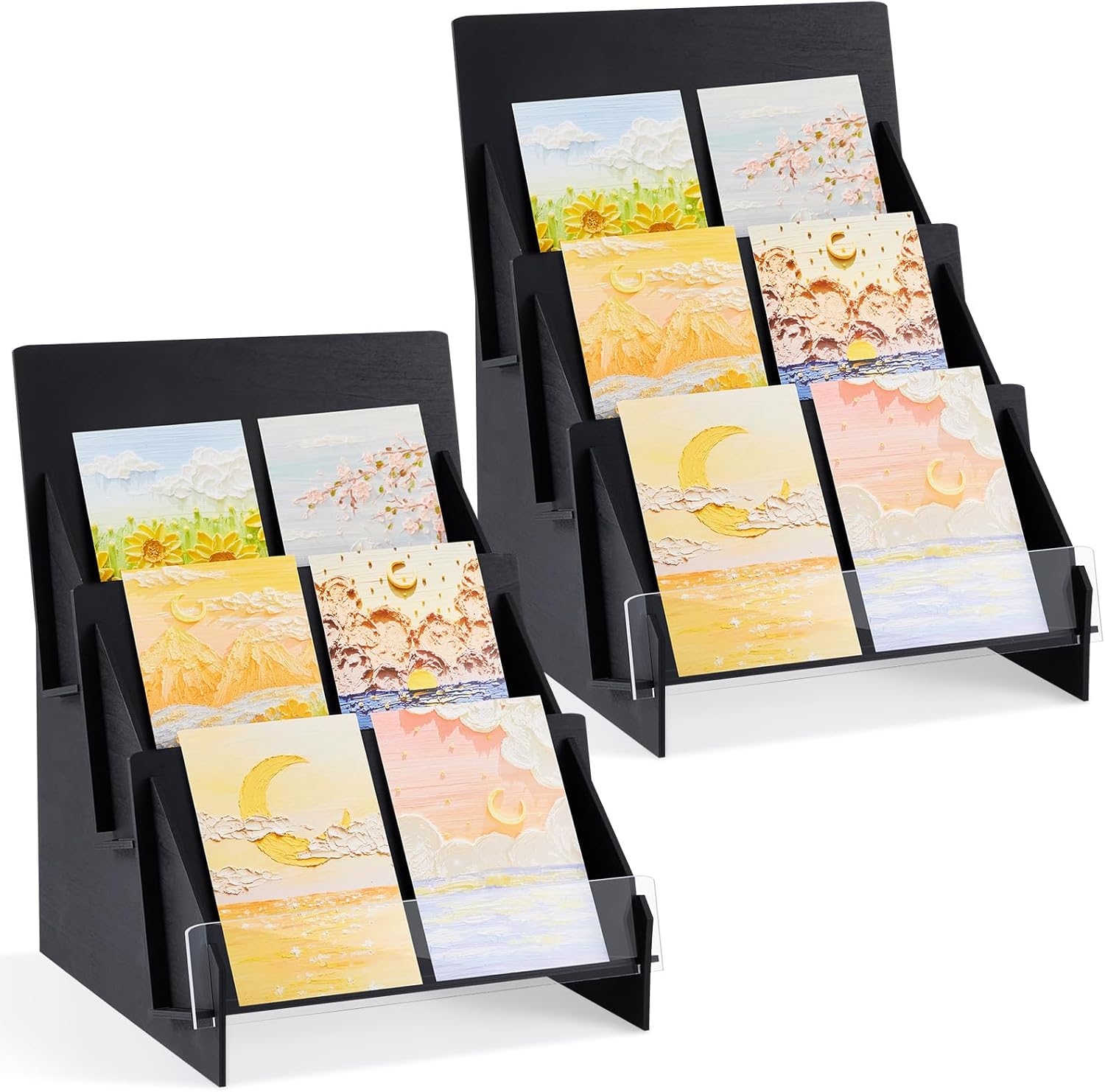 Amazon.com: Threehoney 2 Pcs Greeting Card Display Stand Wooden Multipurpose Brochure Holder ...