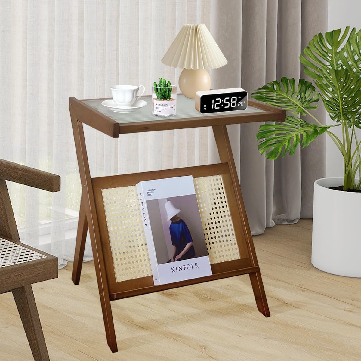 Amazon.com: SUYUDSM Rattan Side Table, Boho Side Table Small End Tables ...