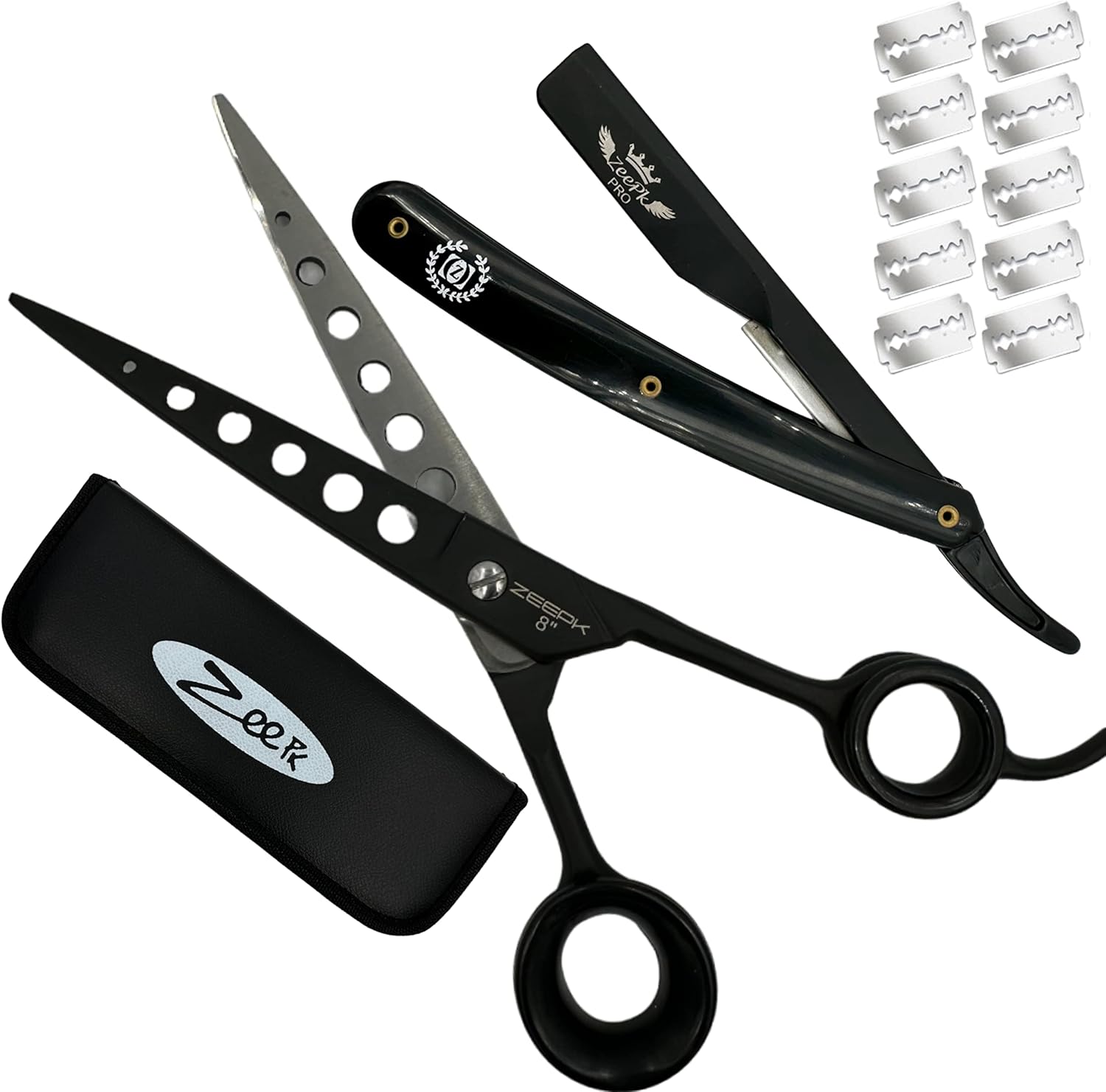 Amazon.com : Professional Barber Shears Set 8 inch Hair Cutting ...