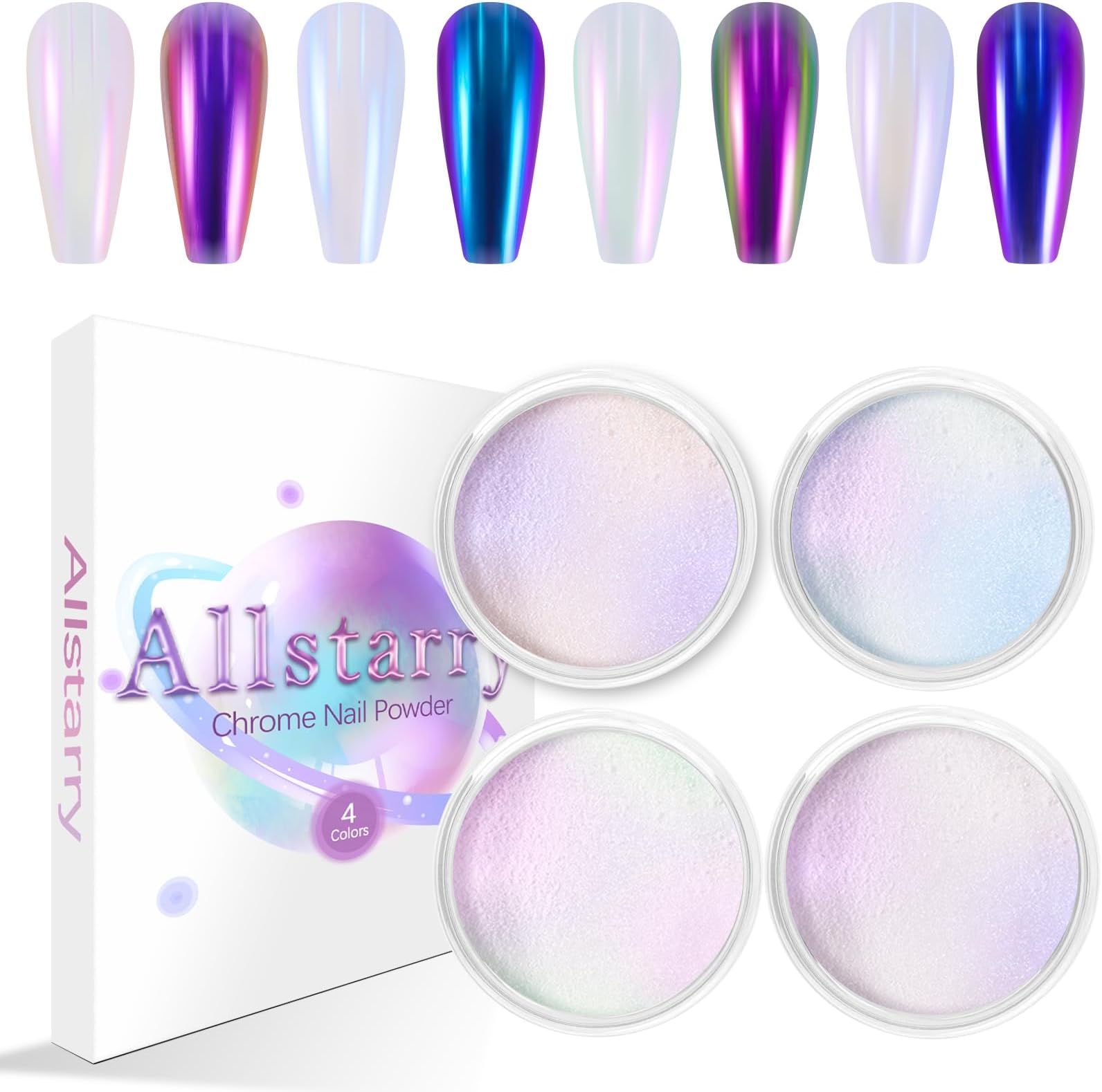 Amazon.com: Born Pretty Holographic Nail Powder Fine Rainbow Iridescent ...