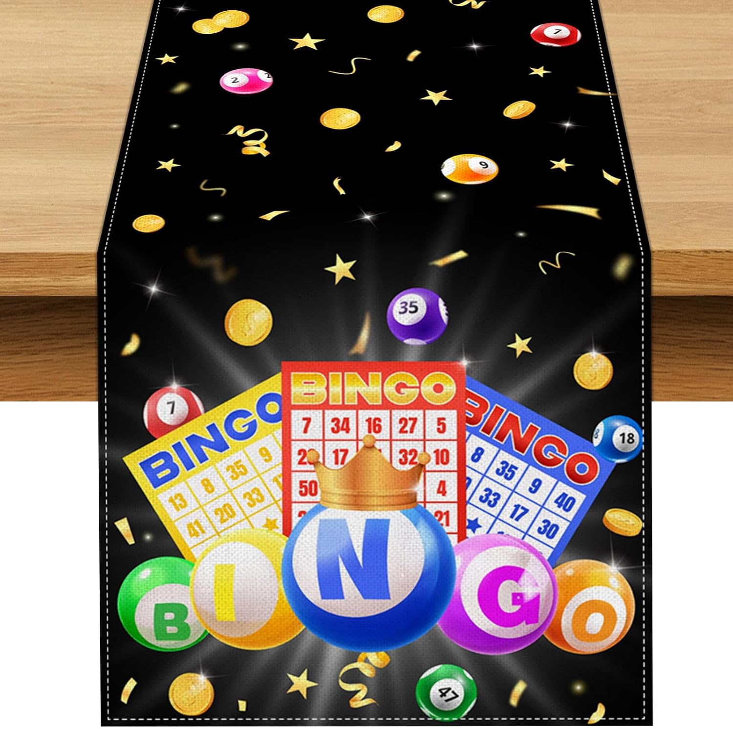 Amazon.com: Buxiuer Bingo Night Table Runner Bingo Themed Party ...