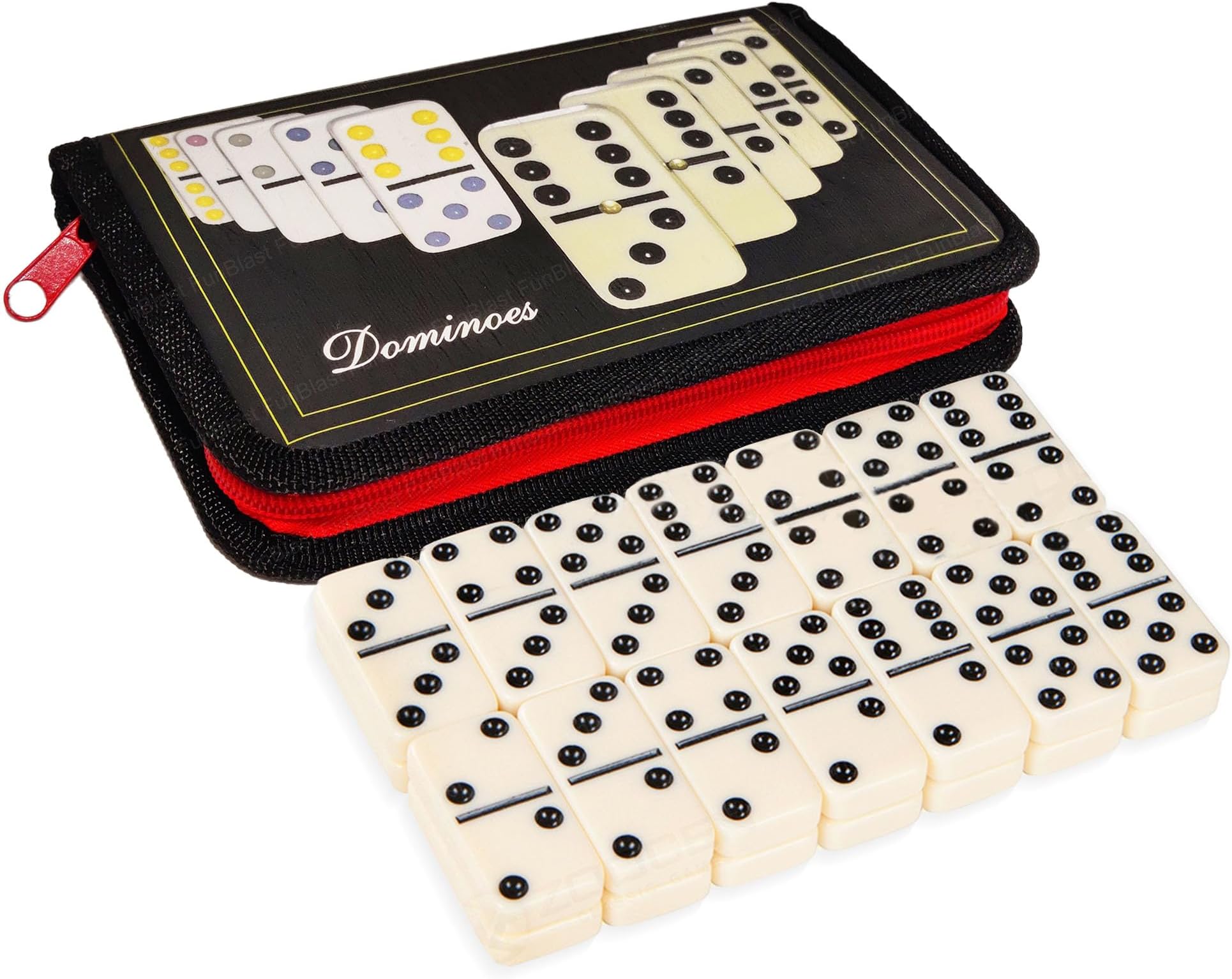 FunBlast Dominoes Set – 28 Pieces Double Six Ivory Dominoes 28 Piece ...
