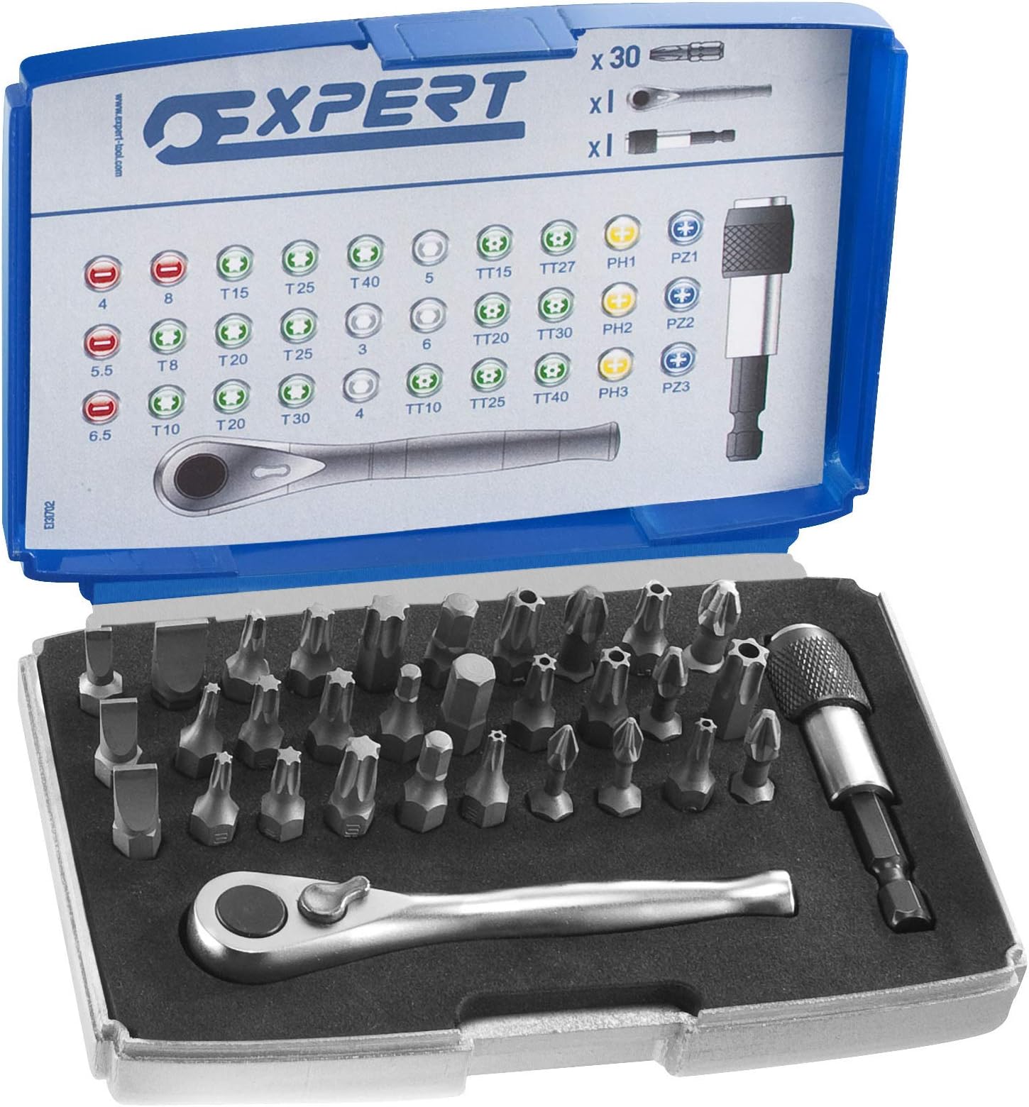 Britool E030707B Socket Set A/F and Metric 1/4" Drive, Multicolor, 73 ...