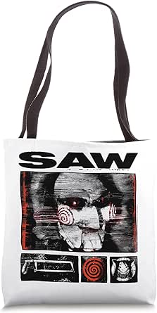Amazon.com: Saw Vintage Style Icons Grid Horror Movie Tote Bag ...