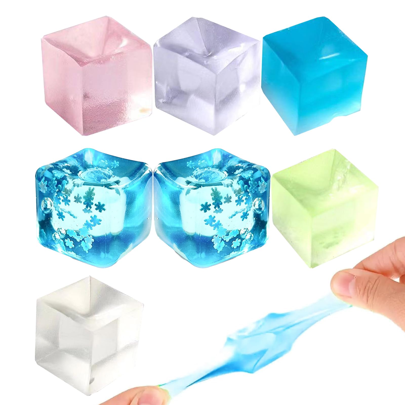7-Piece Set Squishy Cube, Ice Cube Squishy, Nee Doh, Stocking Fillers ...