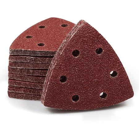 SPEEDWOX 50 Pcs Triangle Sanding Pads Hook and Loop 40 Grit 90mm 6 ...