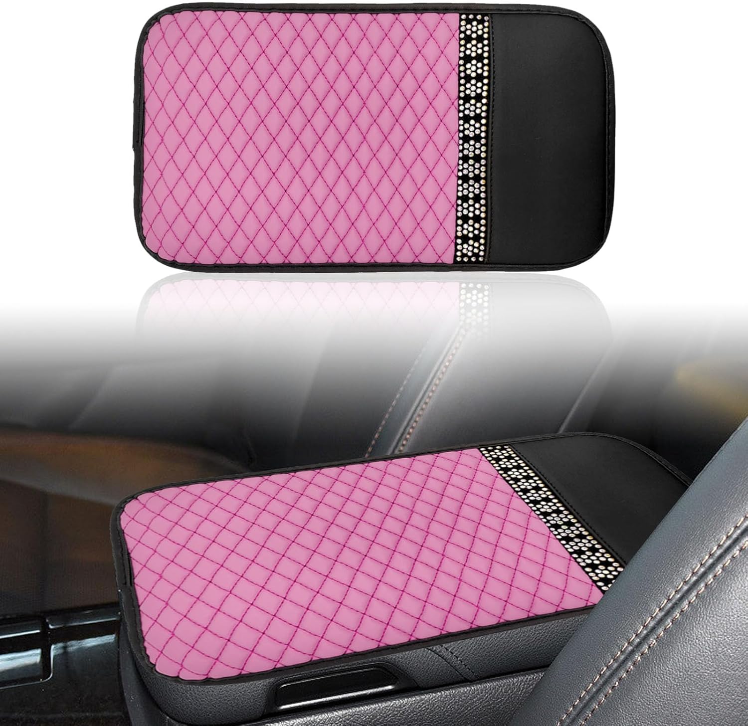 Amazon.com: Bling Leather Car Center Console Cover, Car Center Console ...