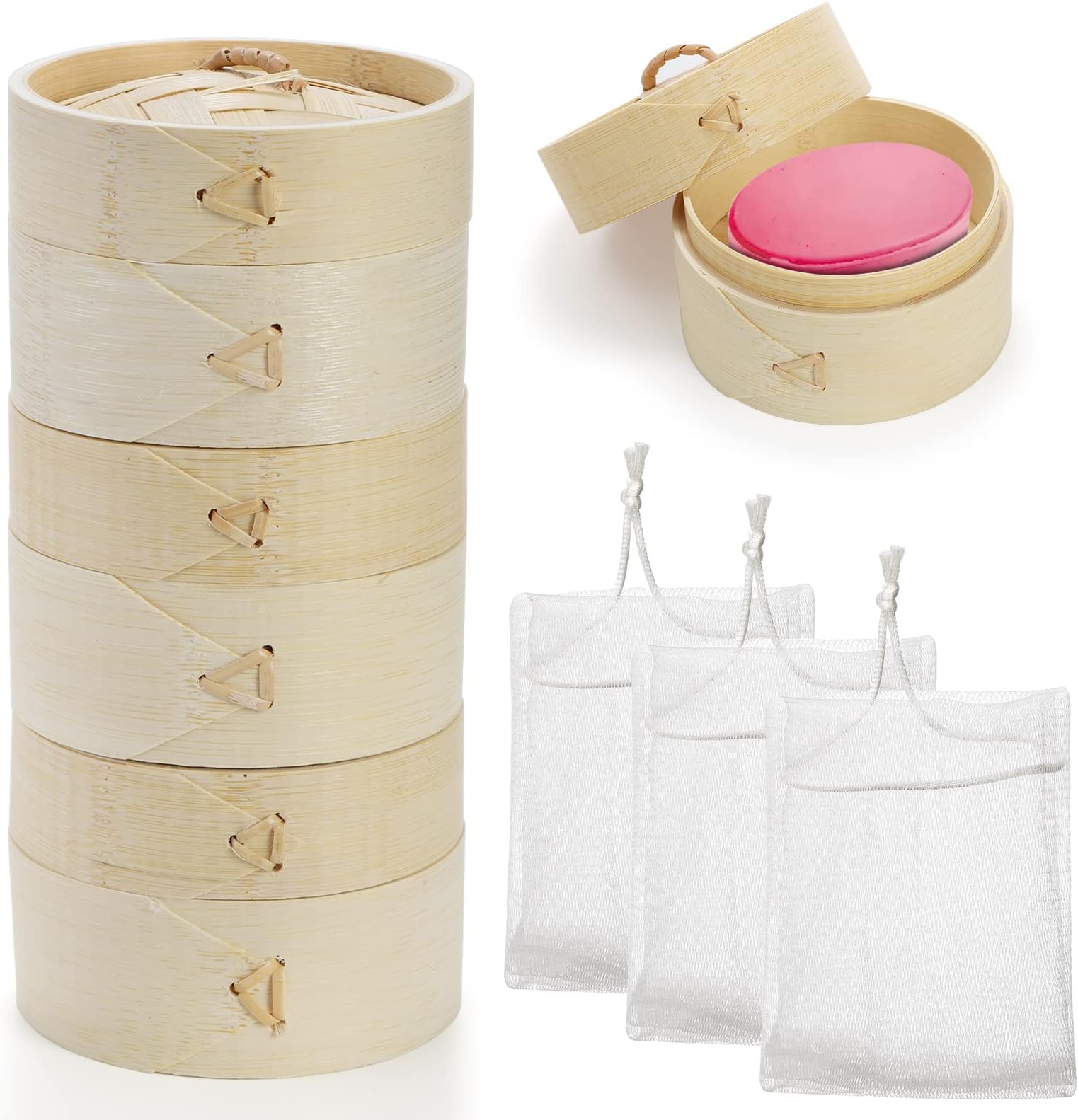 Amazon.com: DOITOOL 10Pcs Bamboo Soap Dish Natural Wood Soap Box with ...