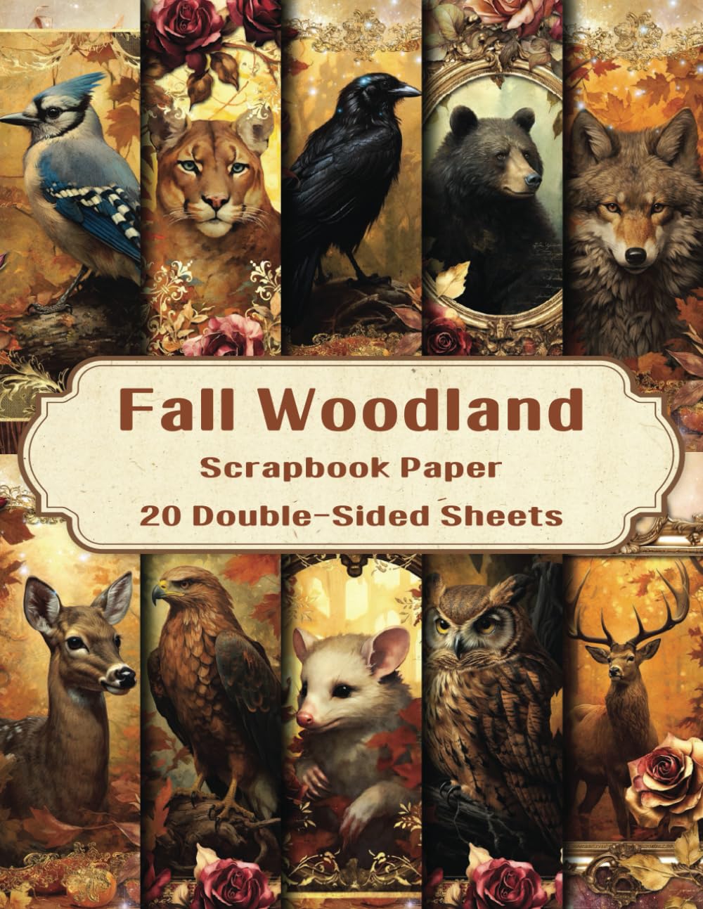 Fall Woodland Scrapbook Paper: Vintage Fall Scrapbook Paper, 20 Double ...