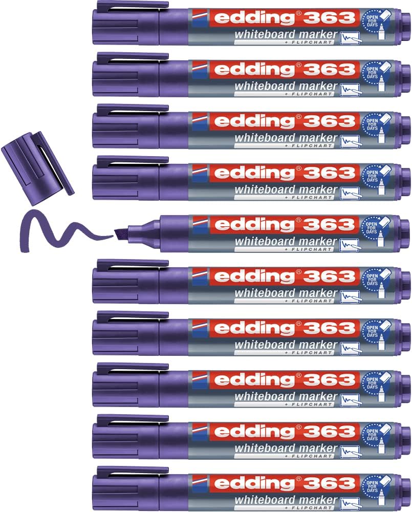 edding 363 whiteboard marker - violet - 10 whiteboard pens - chisel tip ...