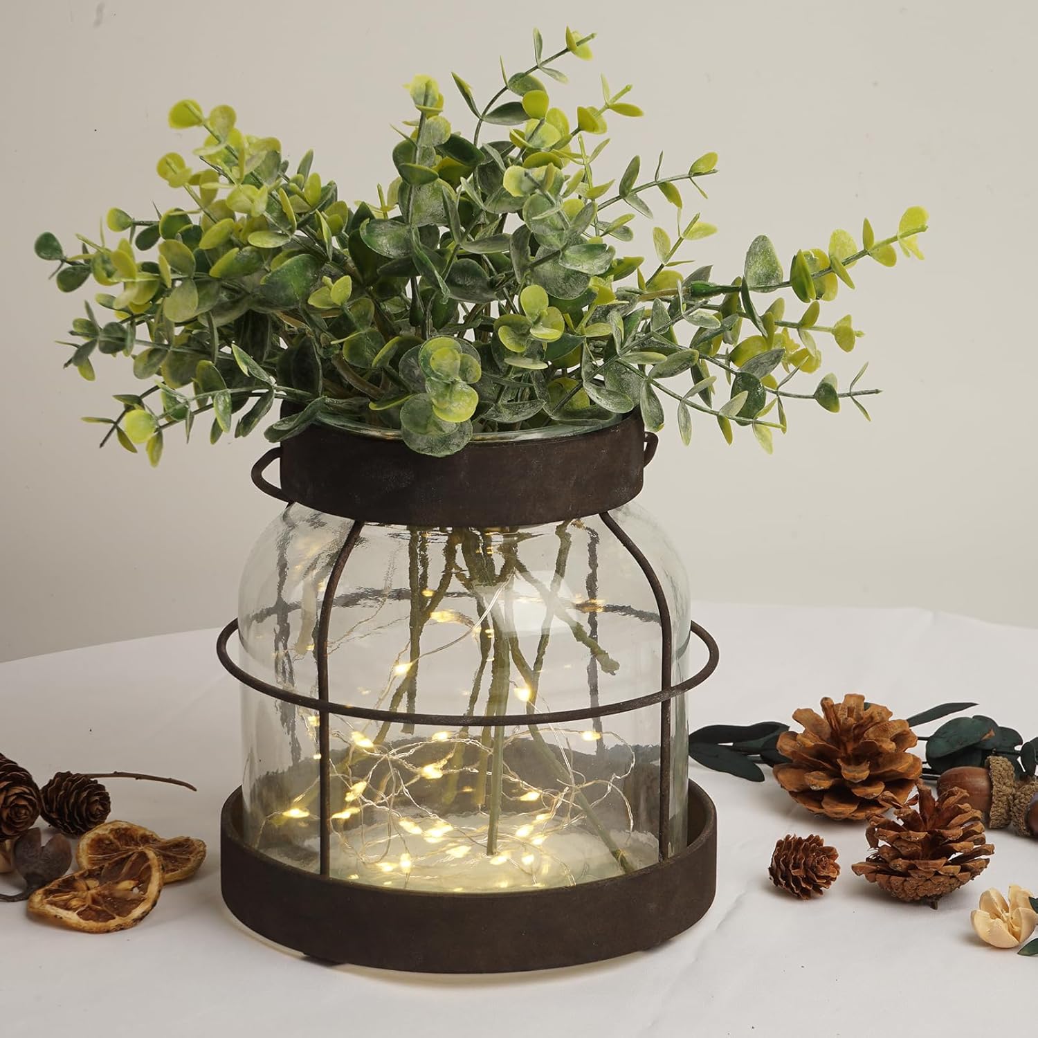 Amazon.com: Vintage Glass Vase, Modern Farmhouse Decor, Rustic Vase for ...