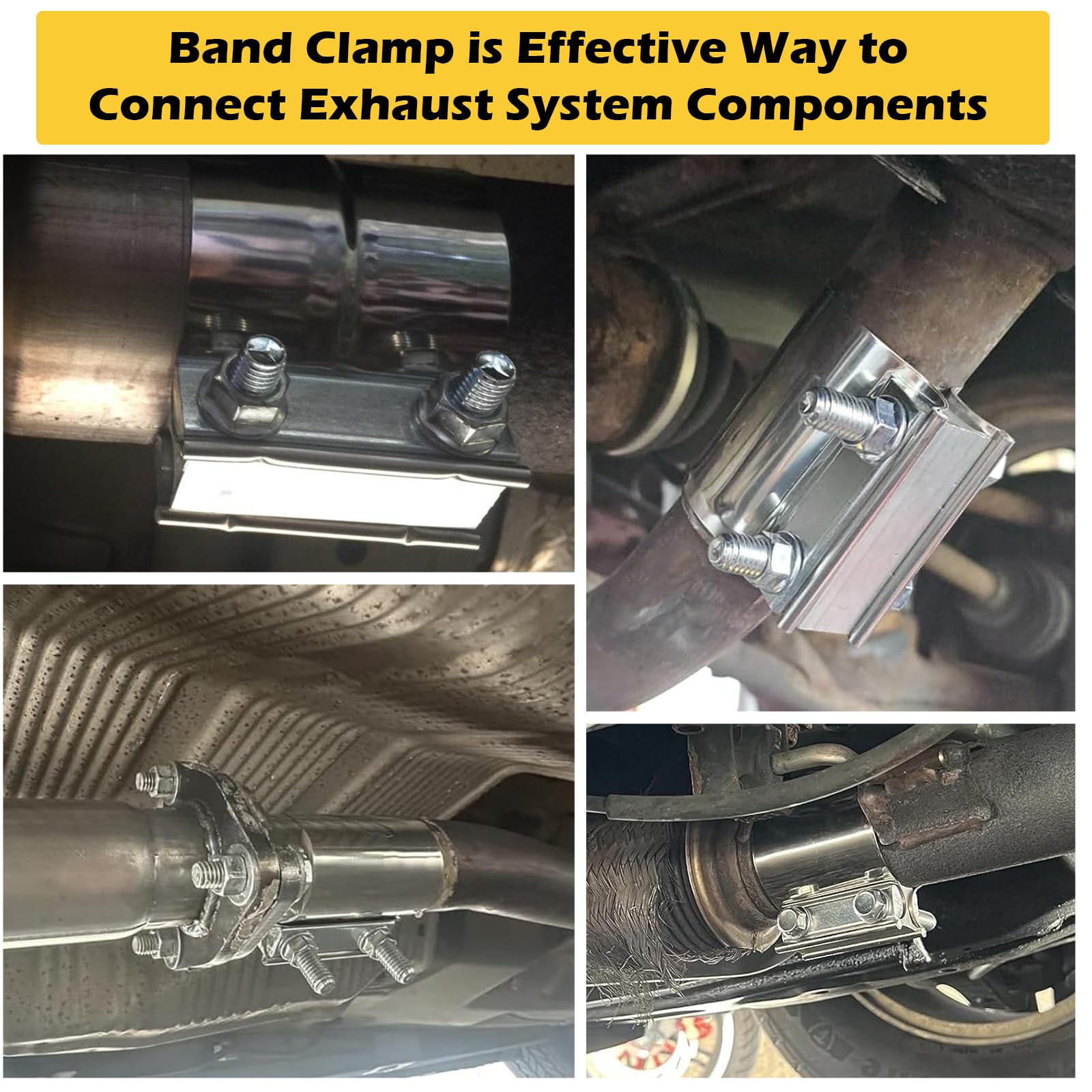 Snapklik.com : Exhaust Clamp, 4 Inch Lap Joint Band Clamps 4" Stainless ...