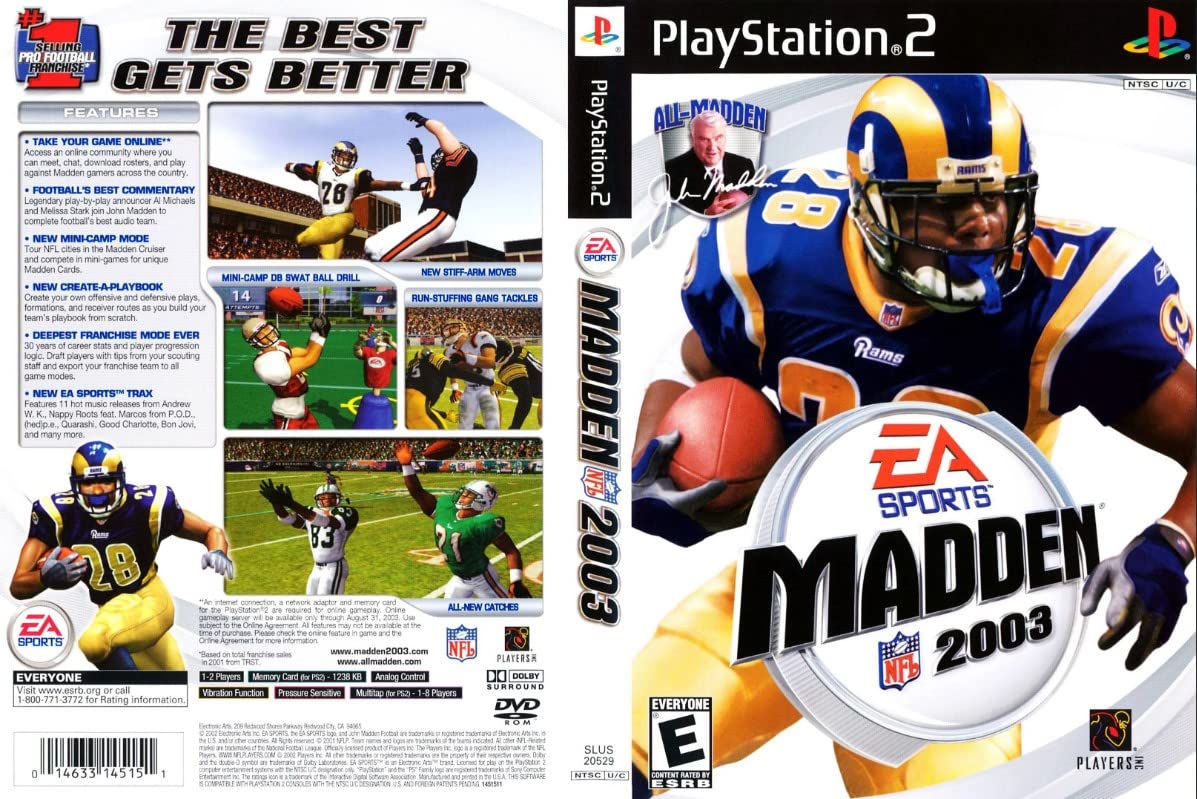 Amazon.com: Madden NFL 2003 - Playstation 2 (Renewed) : Video Games