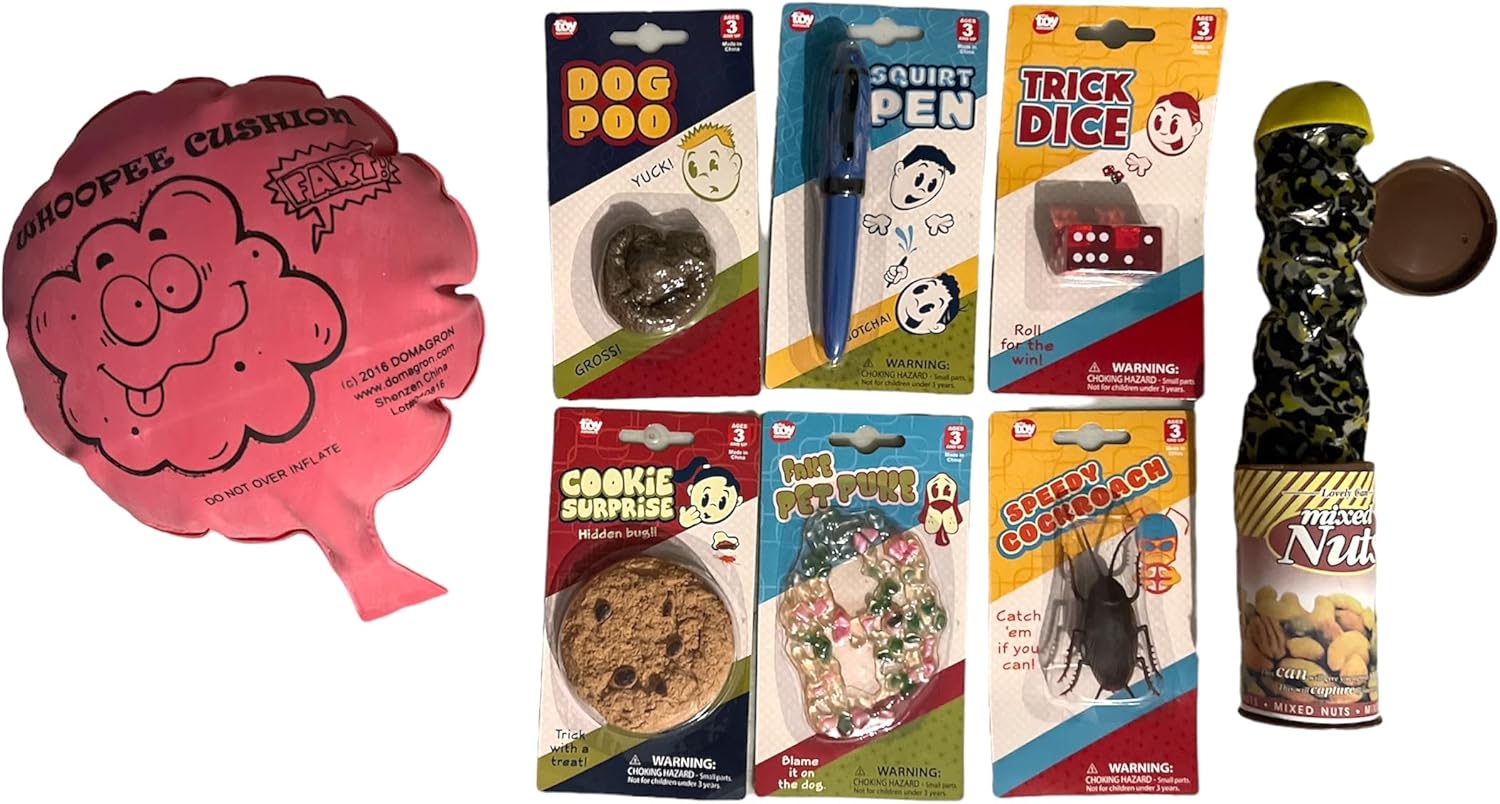 Amazon.com: Nikki's Knick Knacks Deluxe Prank Kit - April Fools Gag Joke Prank Kit - Squirt Pen ...