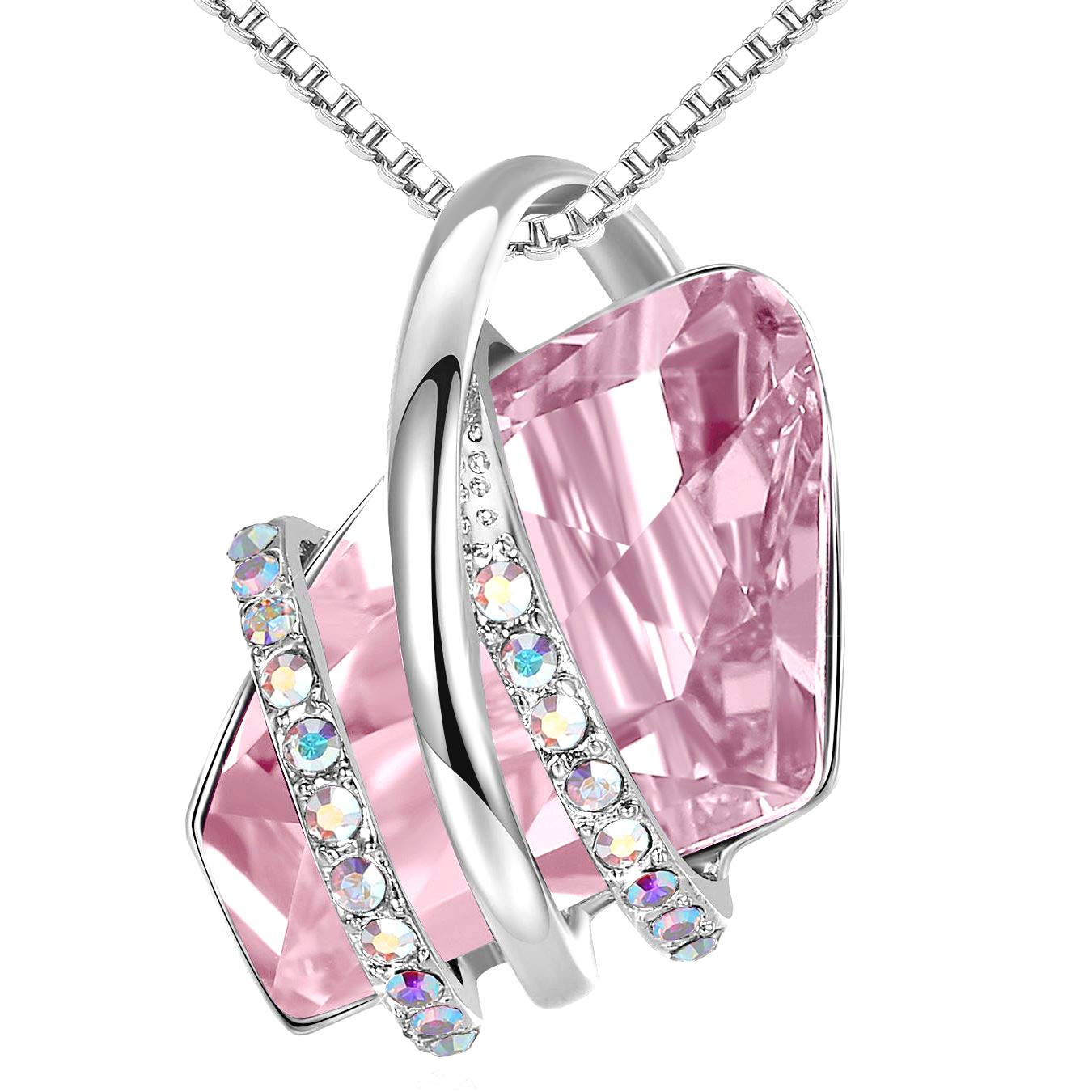 Buy Leafael Wish Stone Pendant Necklace with Light Rosaline Pink ...