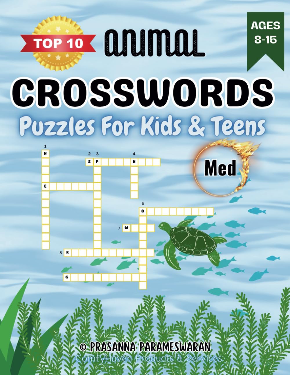 Top 10 Animals Crosswords Puzzles for Kids & Teens, Ages 8 to 15, Level ...