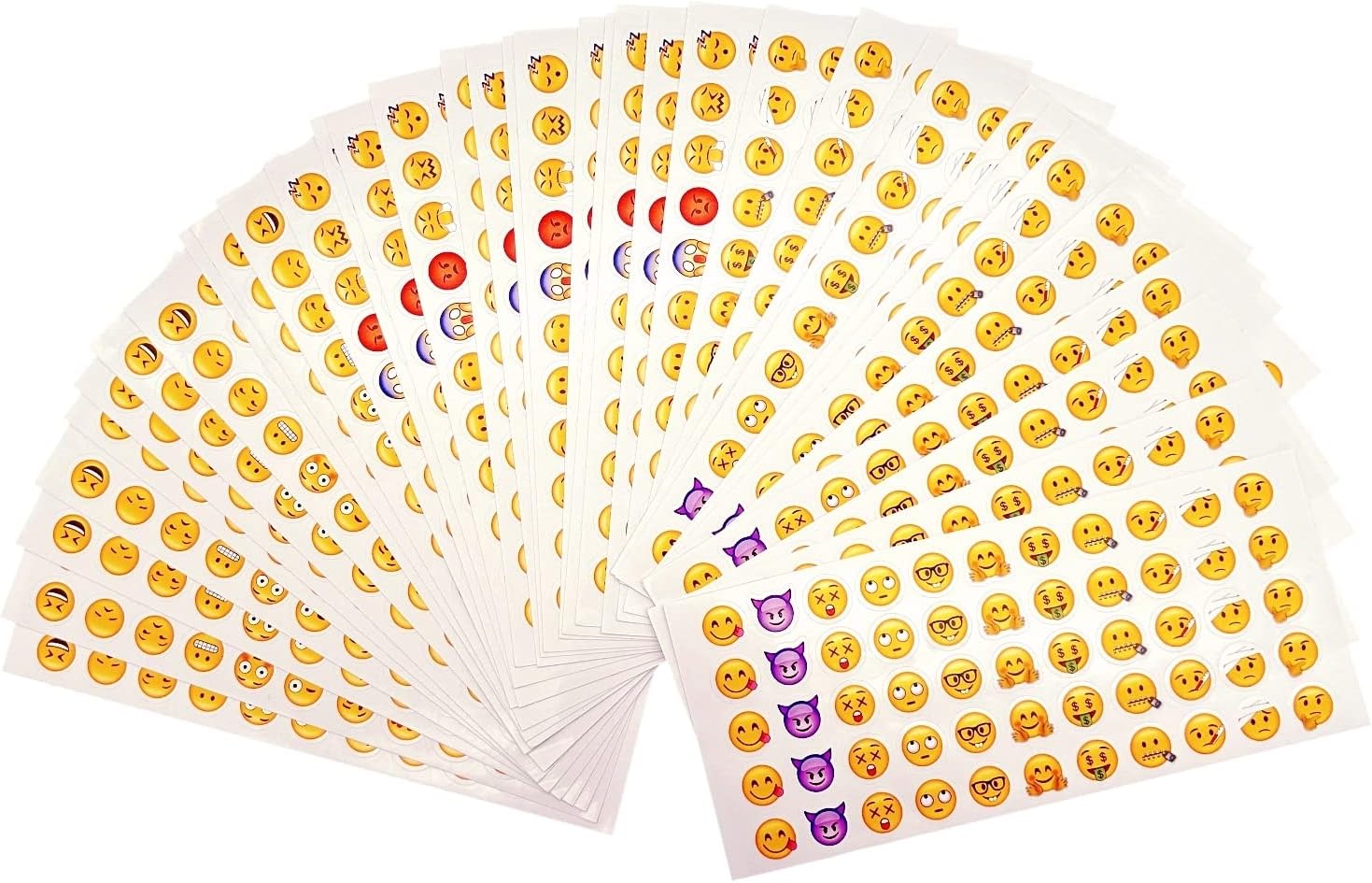 JZK Yellow Emoticon Smile Stickers - 36 Sheets for Wall, Laptop, Party ...