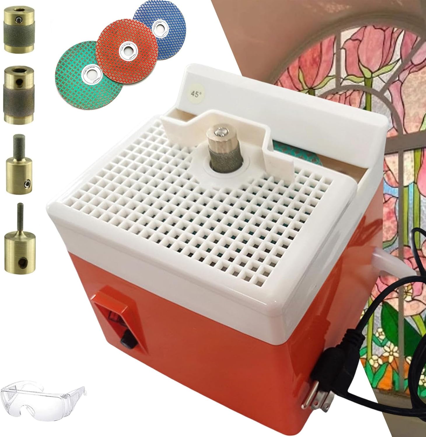 Stained Glass Bench Grinder,with 3 Grinder Bits,Grinder Art Grinding ...