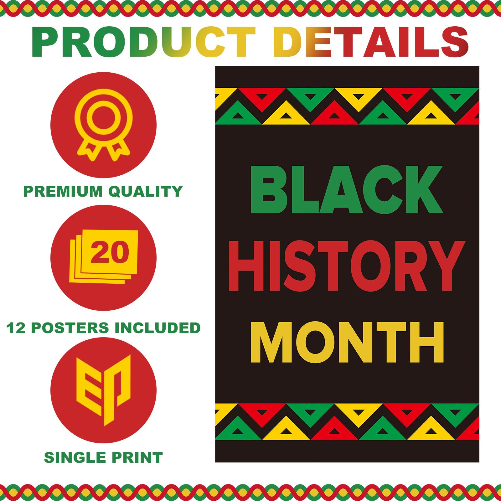 Snapklik.com : 12 Pcs Black History Month Posters 12x18 Inch African ...
