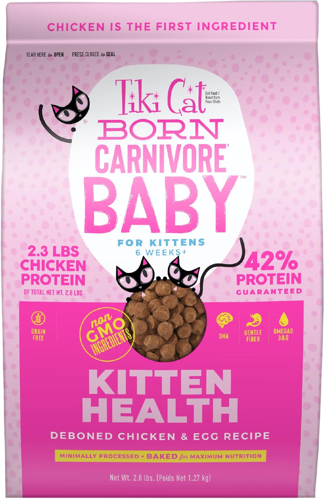 Amazon.com : Tiki Cat Born Carnivore Optimal Weight, Turkey, Low ...