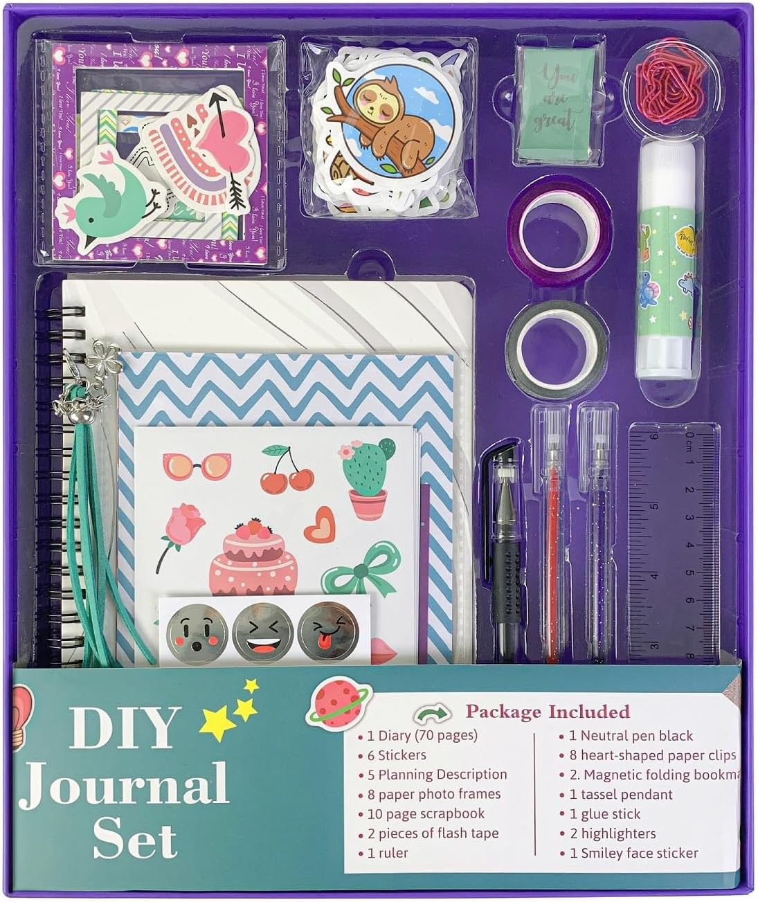 Queta Scrapbook Kit & Diary Set for Girls, Stationary Sets Secret Diary ...