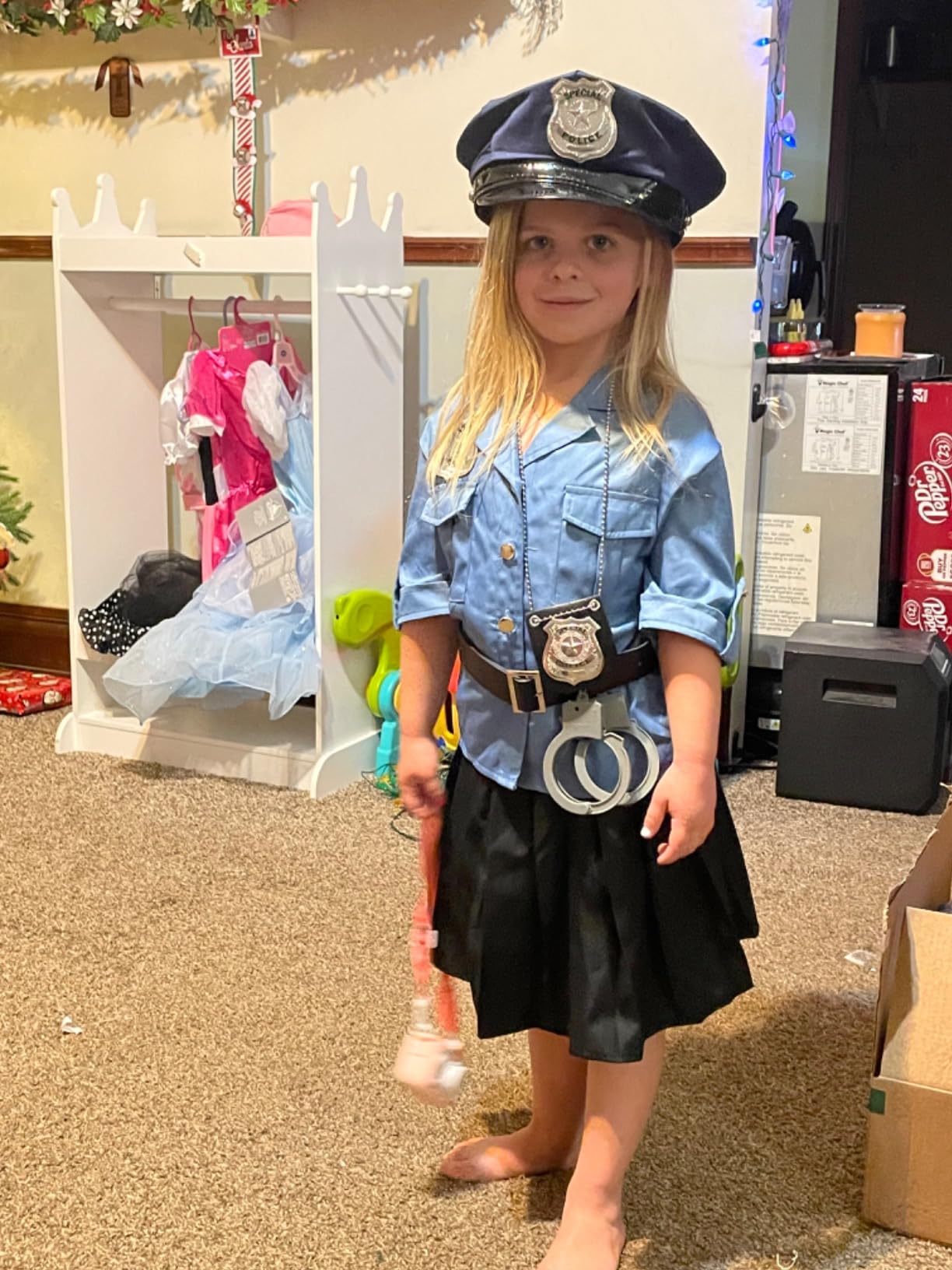 Amazon.com: Koatobbor Girls Police Officer Costume Kids Cop Cosplay ...