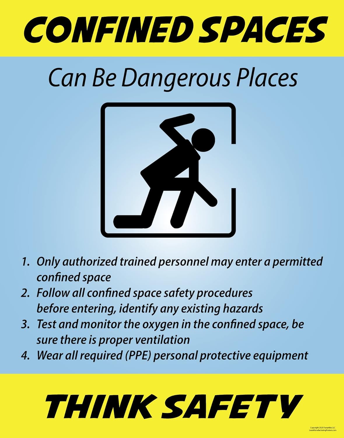 Amazon.com : Confined Spaces Safety Poster, 11"X 14", Lean ...