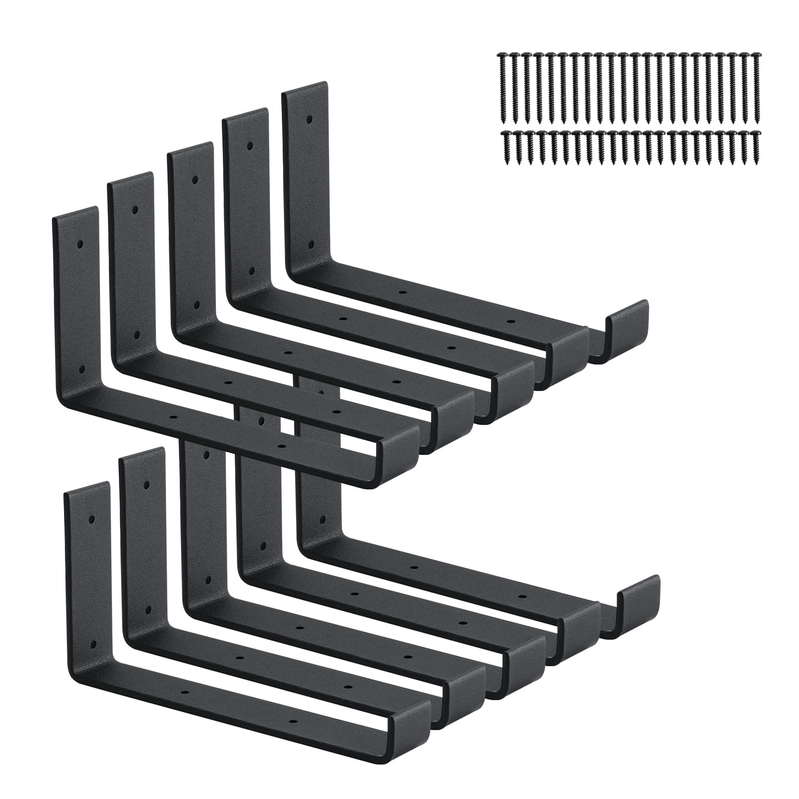 Amazon.com: 10 Pack Heavy Duty J Shelf Brackets with Lip, 9 Inch Wall ...