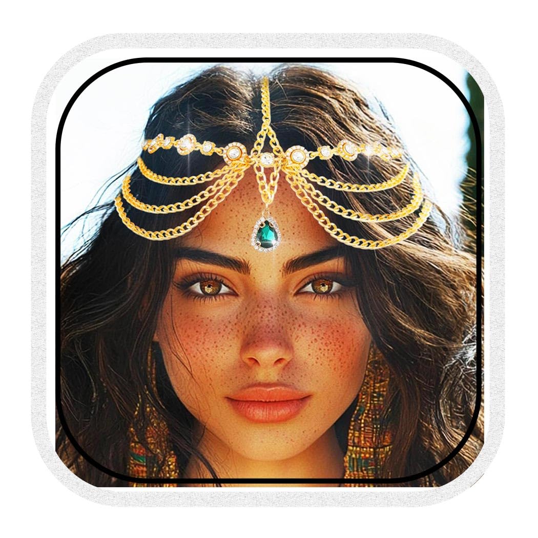 Amazon.com: Aukmla Gold Head Chain Jewelry Boho Headpiece Prom ...