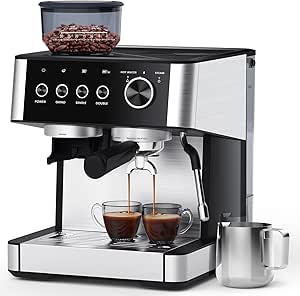 Amazon.com: Kndko Espresso Machine,15 Bar Professional Espresso Maker ...