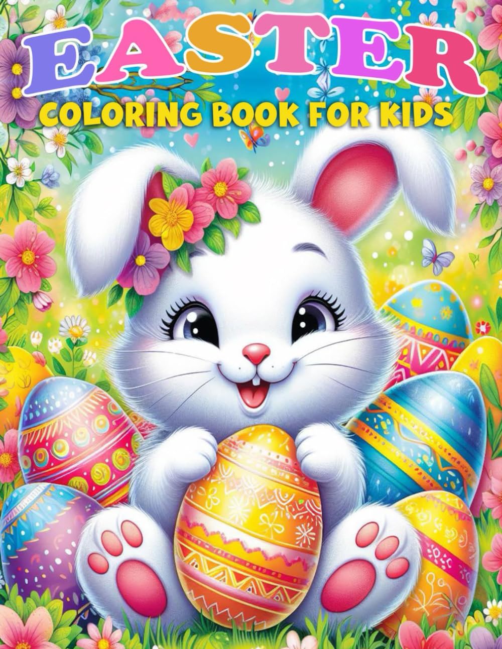 Easter Coloring Book For Kids: Over 50 Big And Easy To Color With ...