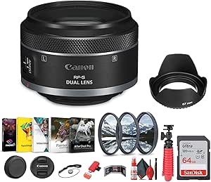 Amazon.com: Canon RF-S 7.8mm f/4 STM Dual Lens RF (6795C002) + Sling ...