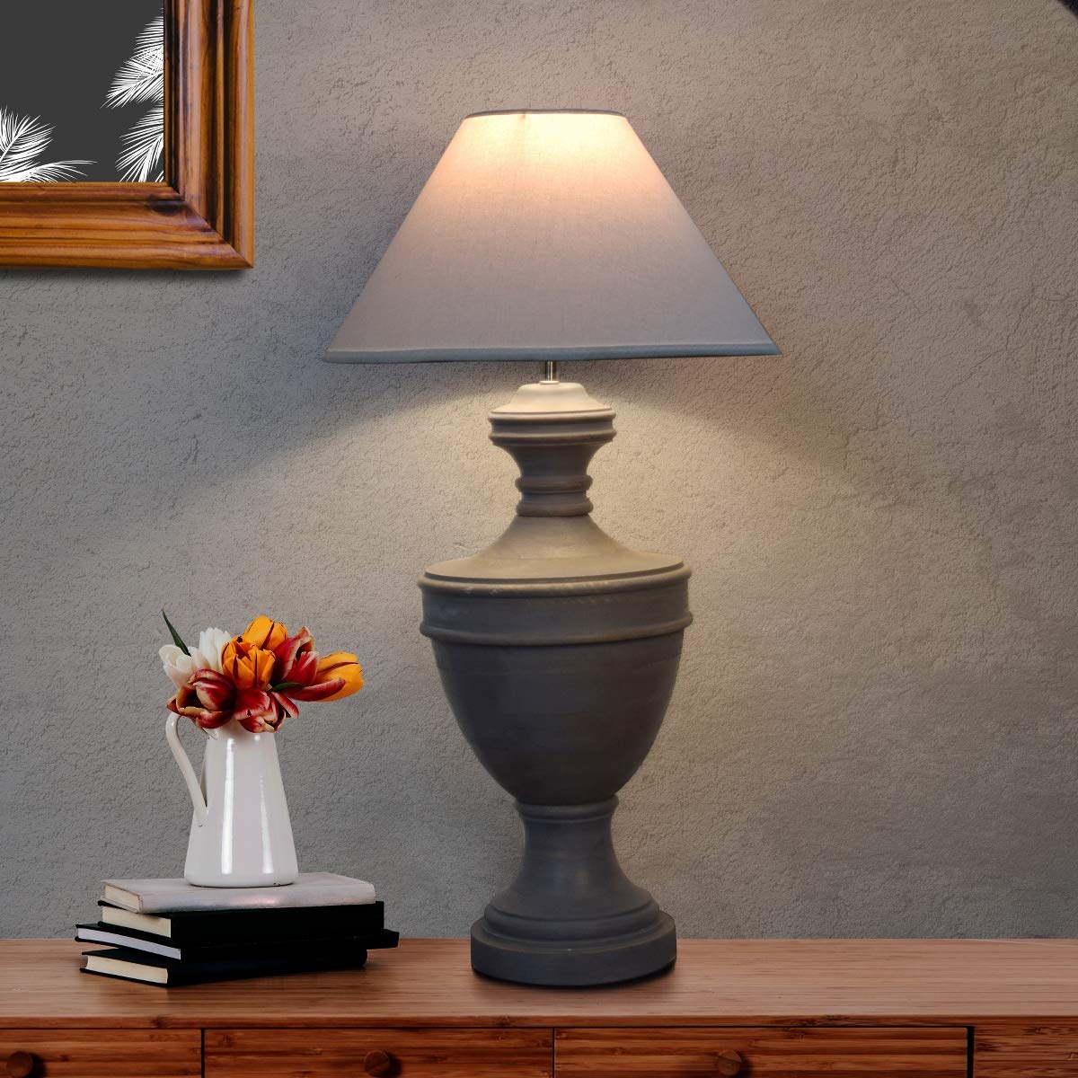 Buy Kapoor E Illuminations Wooden Table Lamp with Cotton White Shade ... Buy Kapoor E Illuminations Wooden Table Lamp with Cotton White Shade ...
