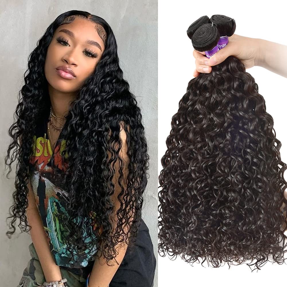 Amazon.com: Water Curly Human Hair 3 Bundles (12 14 16 Inch)100% ...