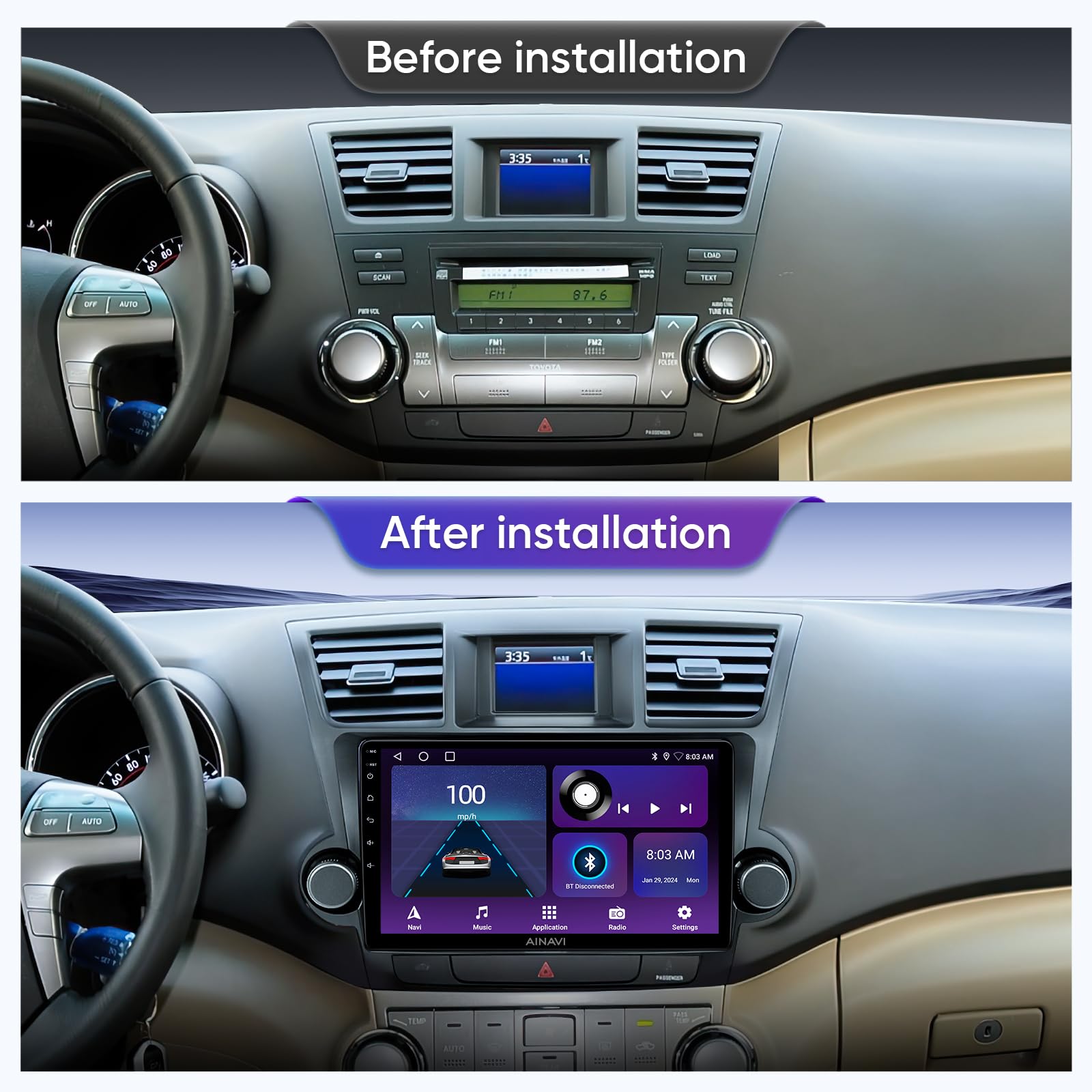 Snapklik.com : Car Stereo Radio For Toyota Highlander Touch Screen ...