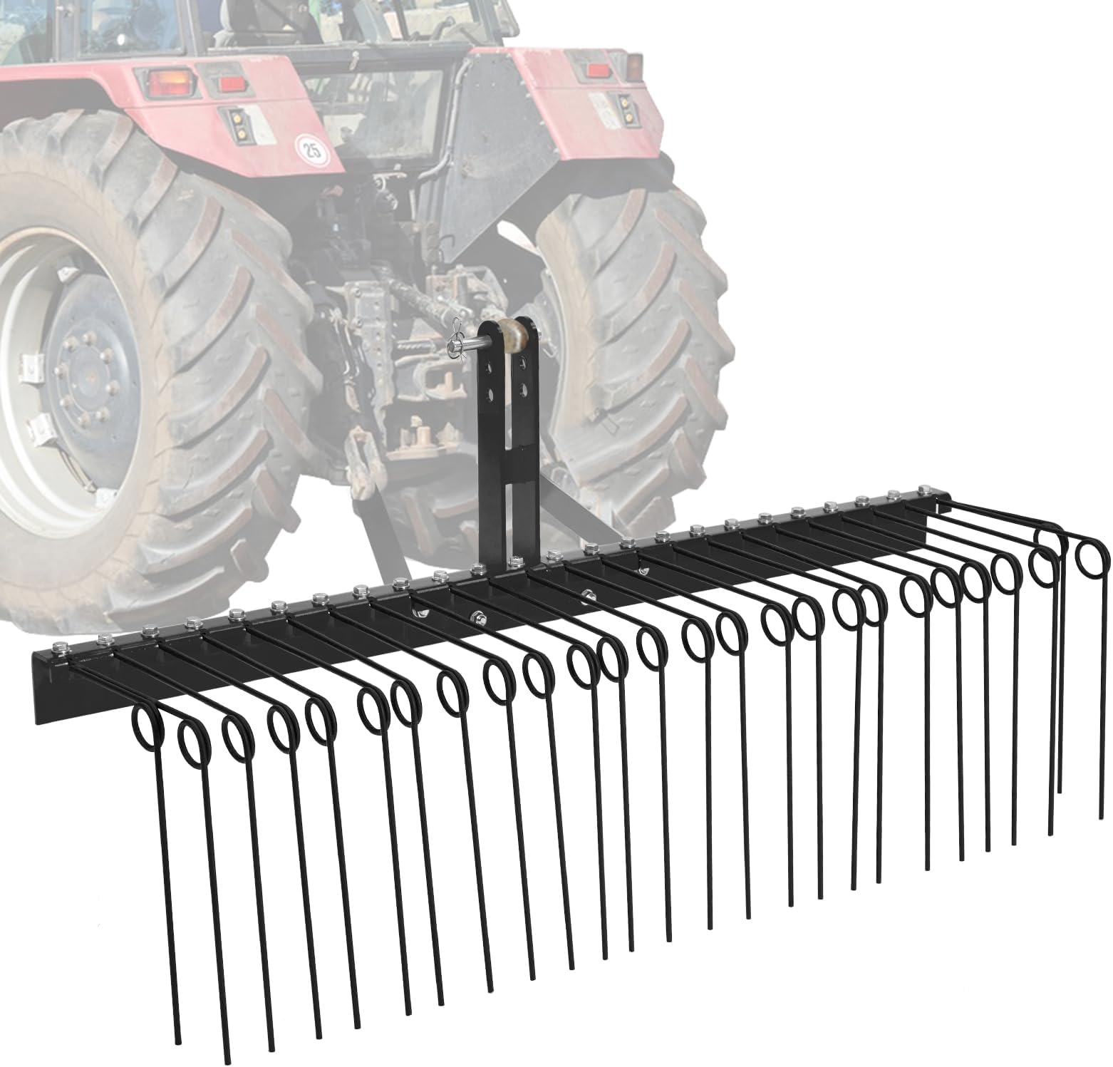 Amazon.com : GAOMON 60 Inch Pine Straw Rake, 26 Coil Spring Tines ...