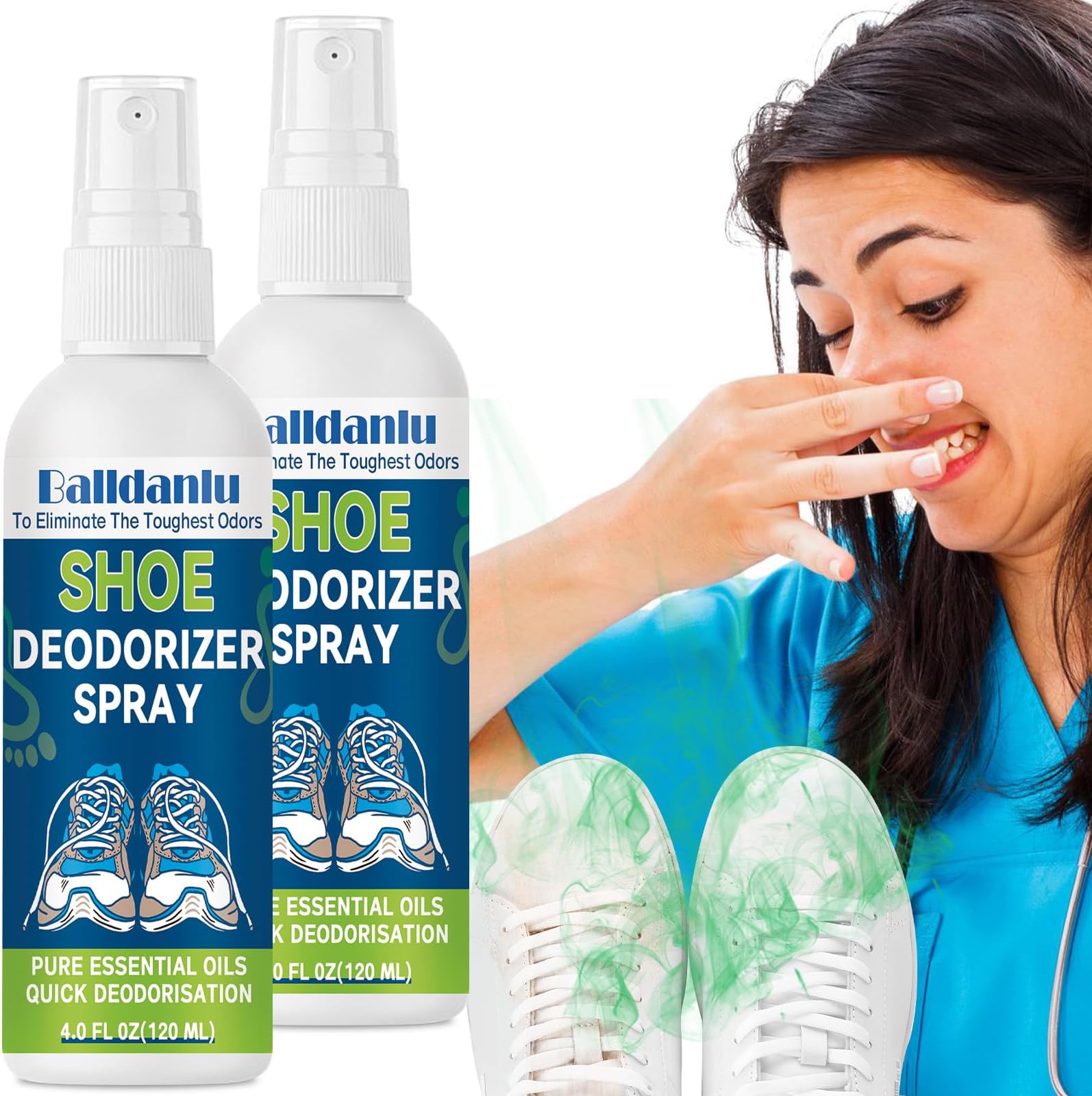 Amazon.com: Shoe Deodorizer Spray, 2 Pack Natural Shoe Refresher Spray ...
