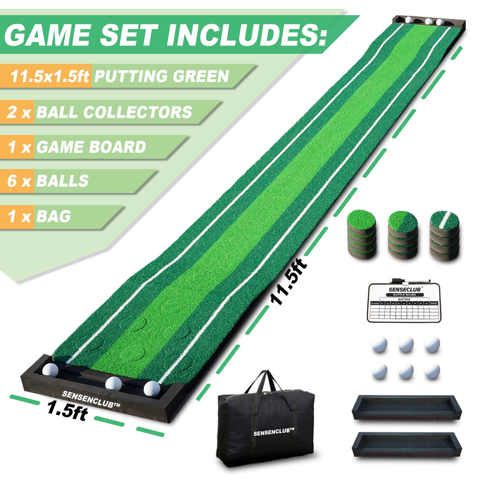 Snapklik.com : SENSECLUB Golf Pong Putting Game, Indoor Foldable ...