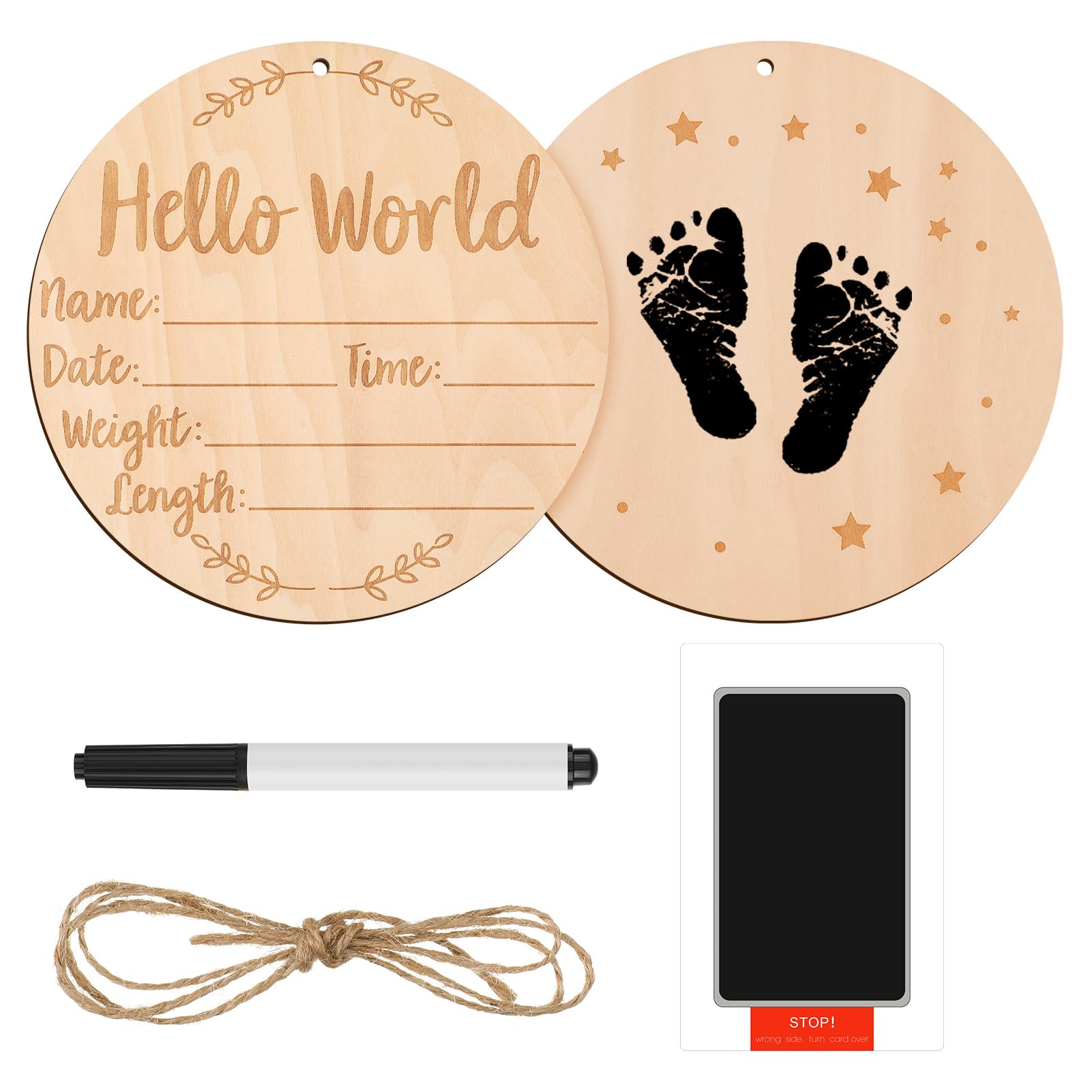 Buy RosewineC Wooden Hello World Baby Sign Set,5.9 Inch Newborn Double ...
