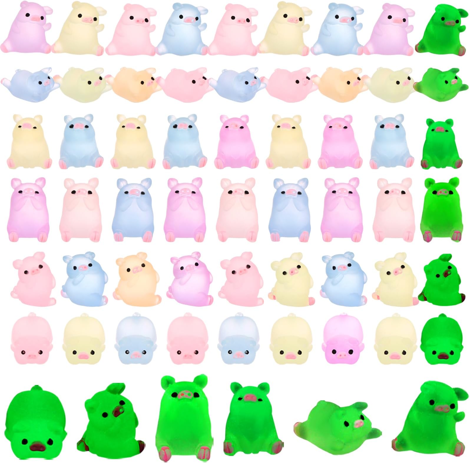 Amazon.com: 12Pieces Mini Resin Glow Pig Mini Portrait Mini Fairy ...
