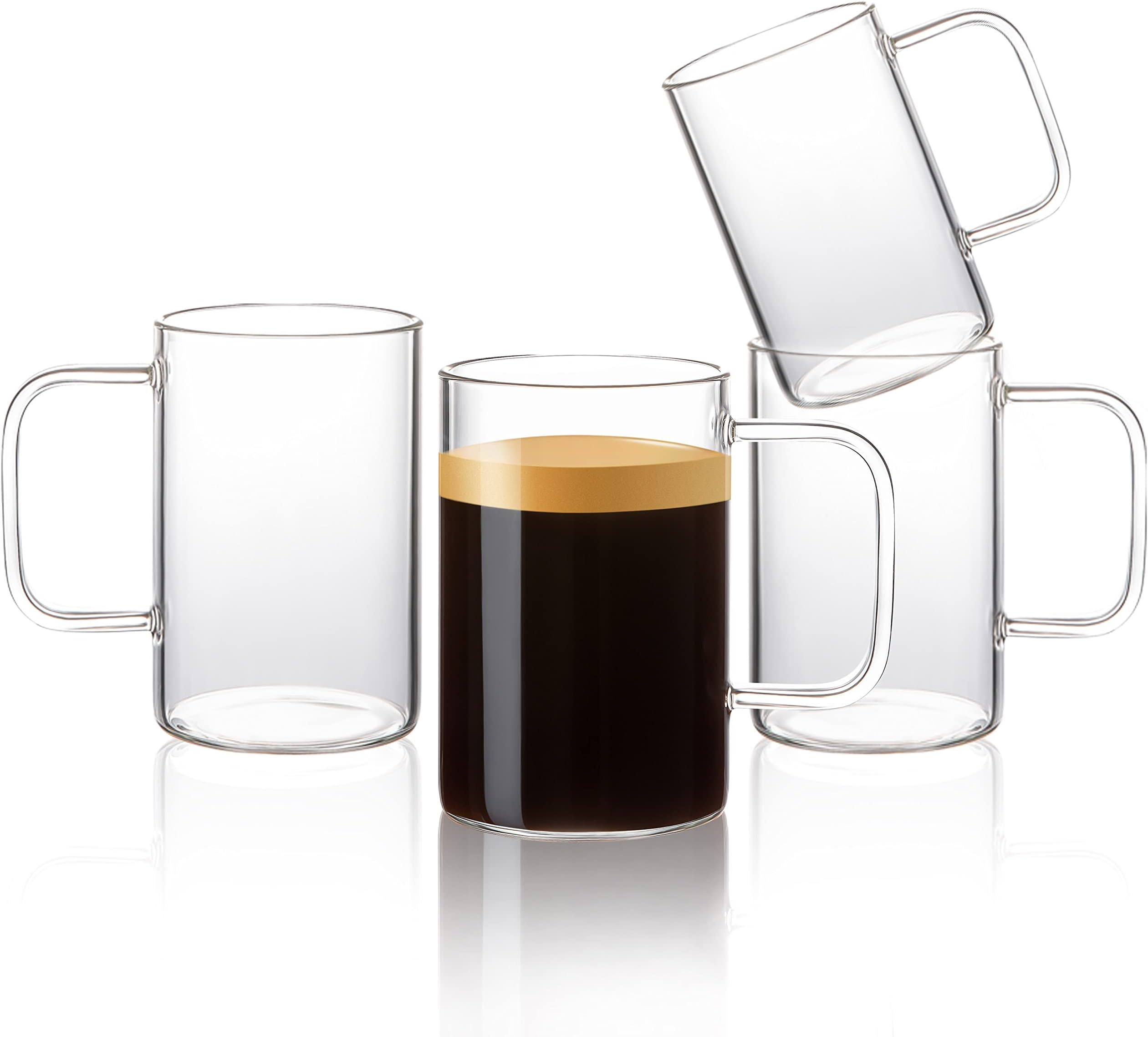 Amazon.com: Glass Coffee Mugs Set of 6, Aoeoe 15 oz Large Coffee Mug ...