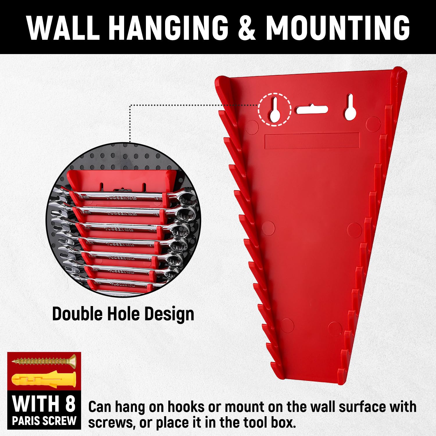 Snapklik.com : ALOANES 48-slot Magnetic Wrench Organizer, Standard ...