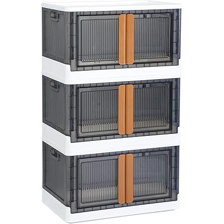 mechdel Collapsible Storage Bins with Double Door with Top Lid Opening ...