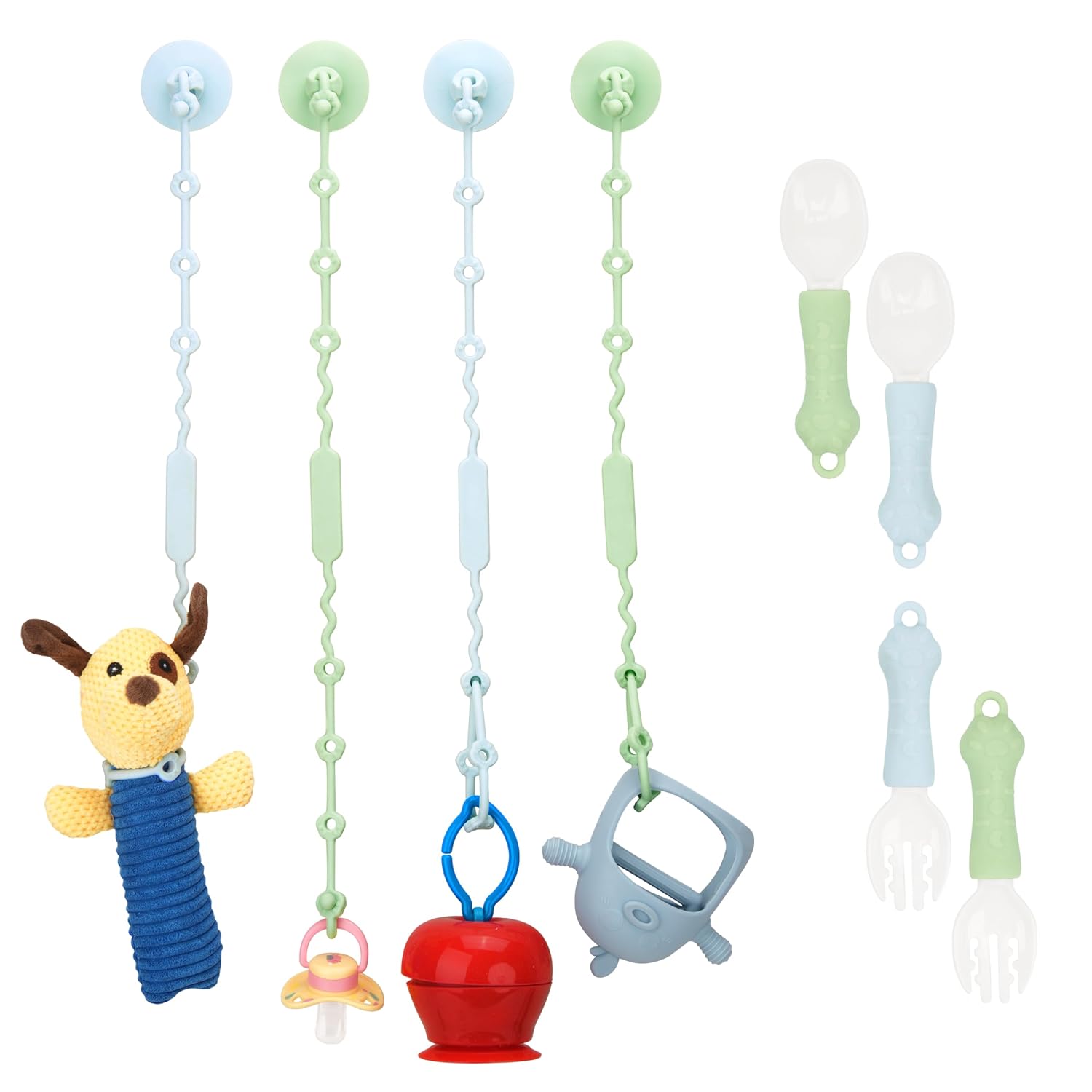 Amazon.com : VIOTIIN Silicone Toy Safety Strap Set, Straps + Spoon ...