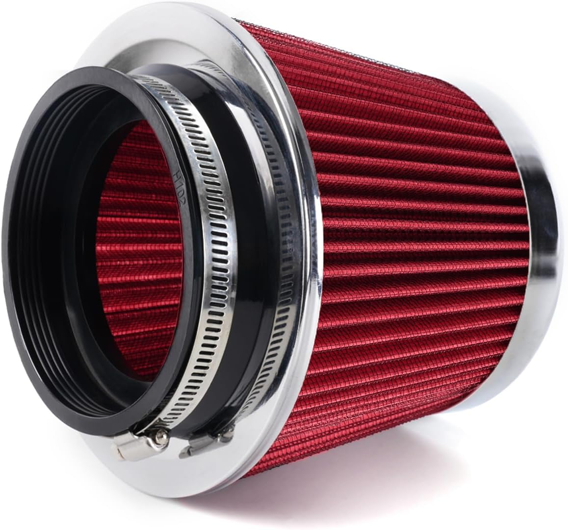 Amazon.com: RED 3.5" 89 mm Inlet Cold Air Intake Cone Replacement ...