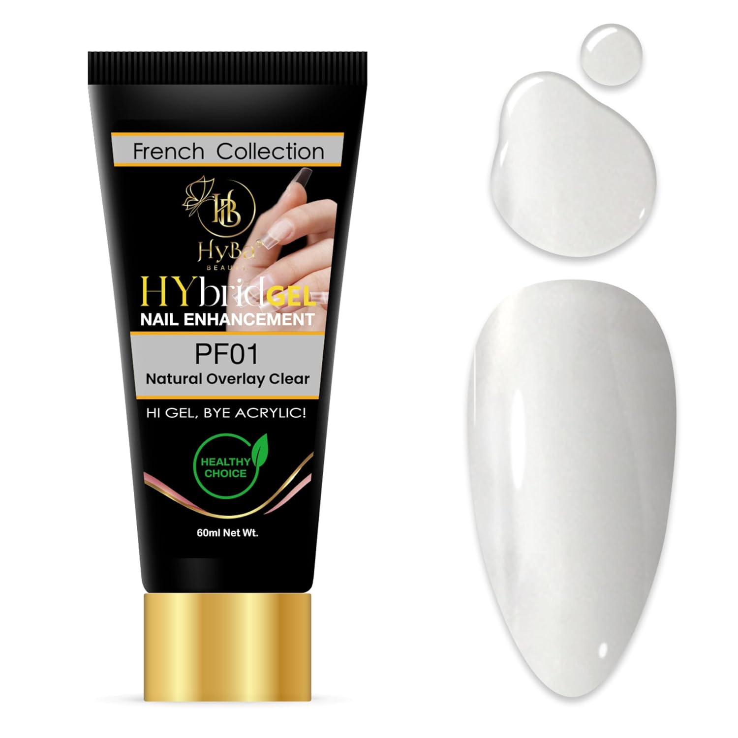 Amazon.com: HyGEL CLEAR 60ml Hybrid Gel Nail Polish - PF01 Natural ...
