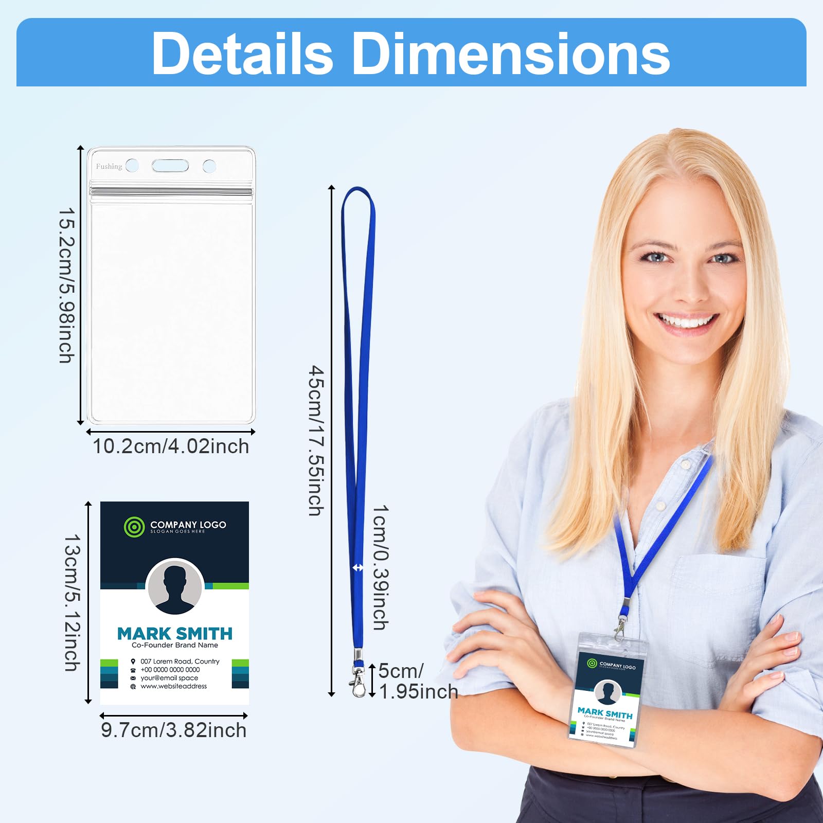 Snapklik.com : Fushing 50pcs Clear Plastic Vertical Name Tags Badge ID ...