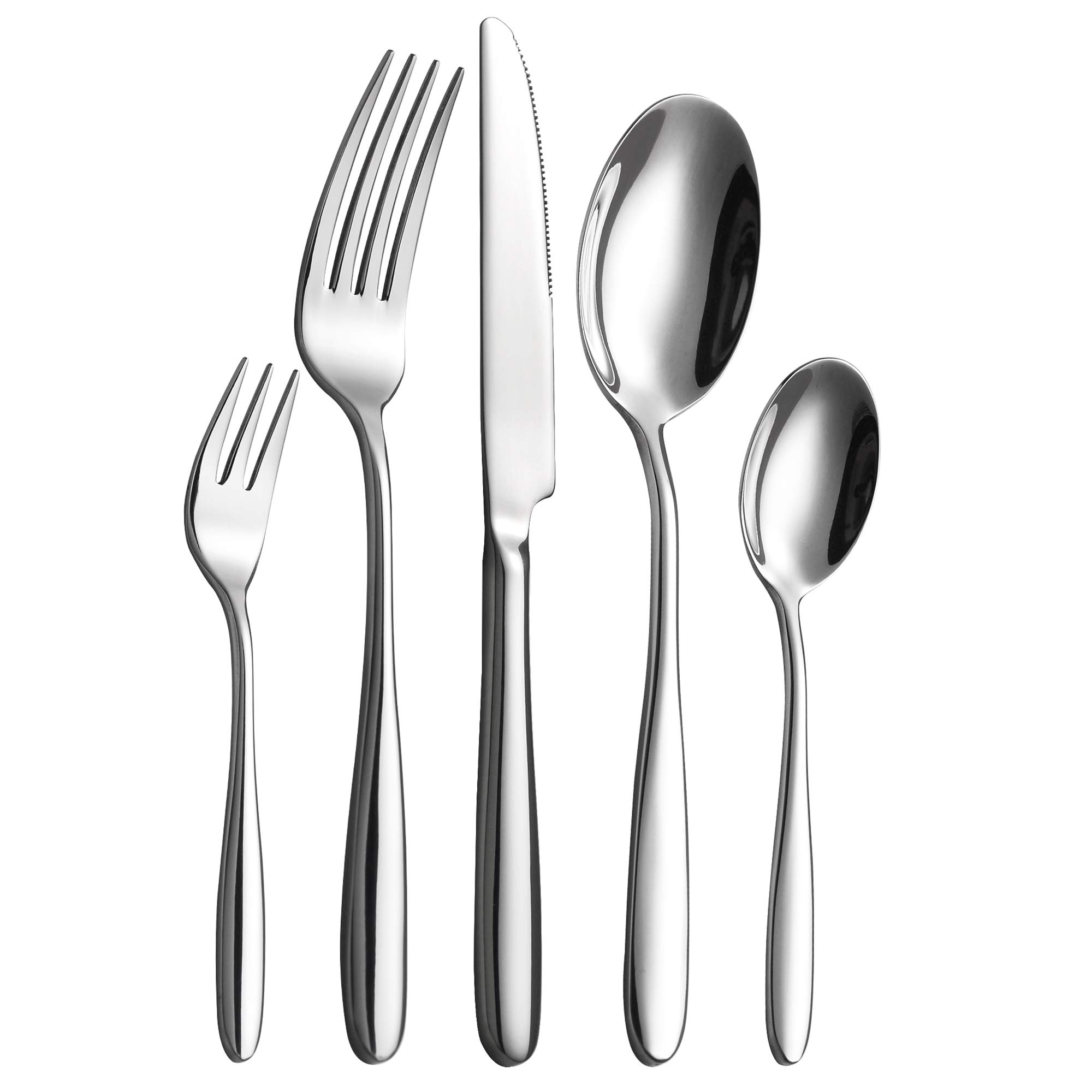 Velaze 60 Piece Cutlery Set for 12 People, 18/10 Stainless Steel ...