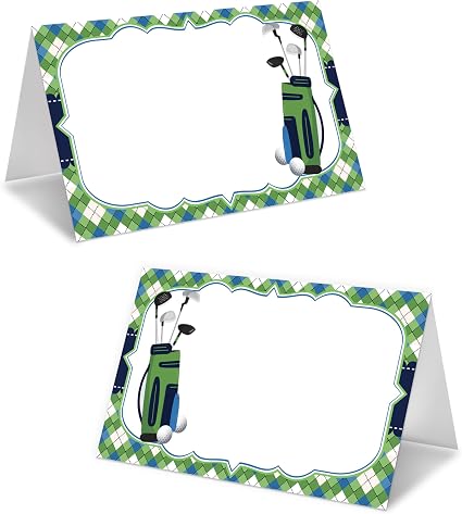 Amazon.com: Golf Place Card For Boys, Golfing Par Tee Name Cards For ...